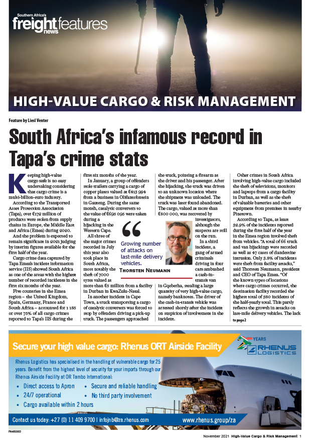 High-Value Cargo & Risk Management Feature November 2021 | Freight News