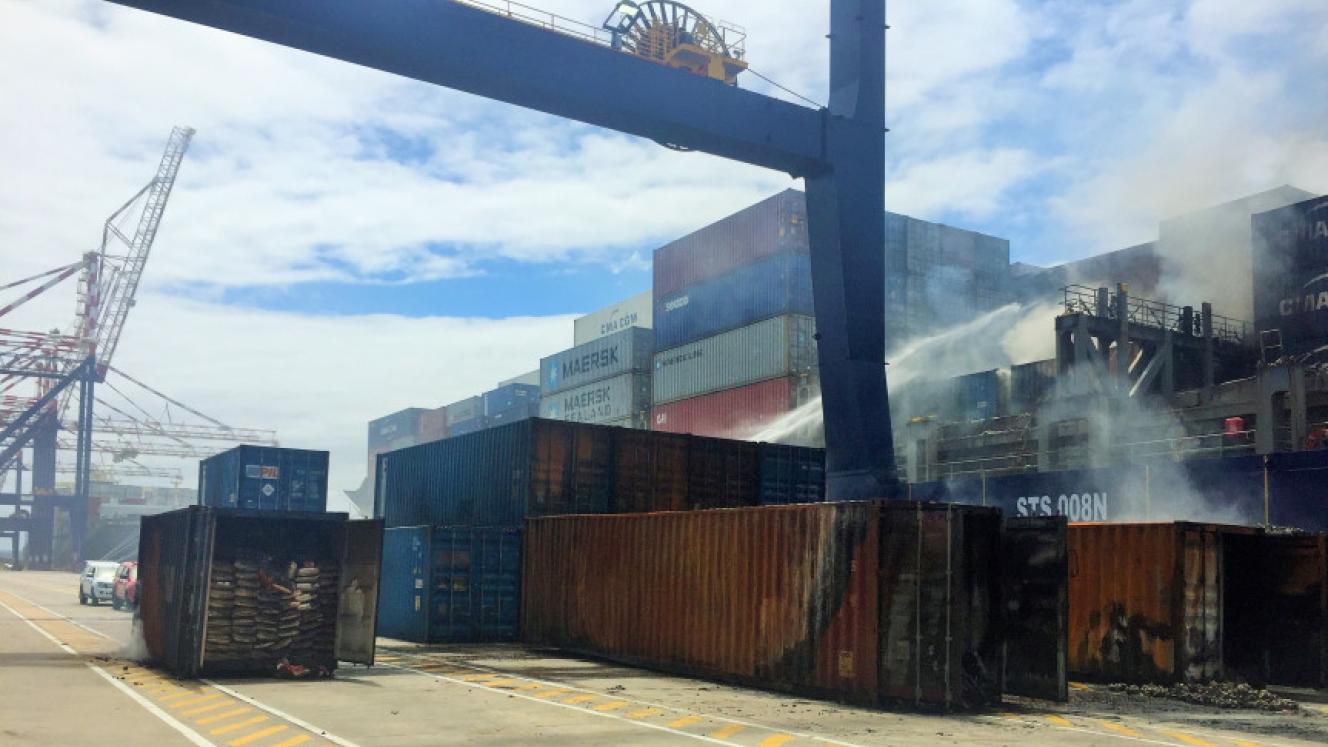 Fire extinguished and general average declared on APL Austria | Freight ...